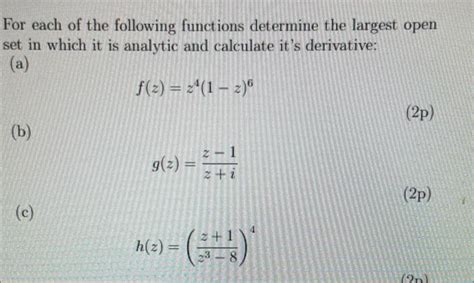 Solved For Each Of The Following Functions Determine The Chegg