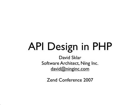 Pdf Api Design In Php David Sklar Dokumentips