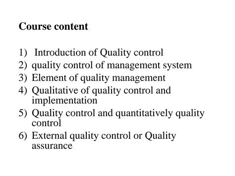 SOLUTION: Quality control - Studypool