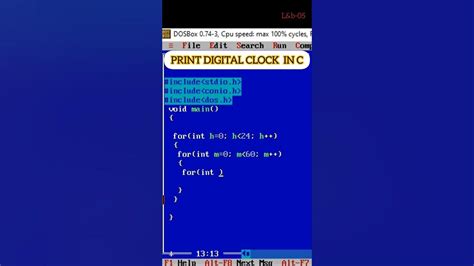 How To Print Digital Clock ⏰ In C Viral Viralshorts Youtubeshorts