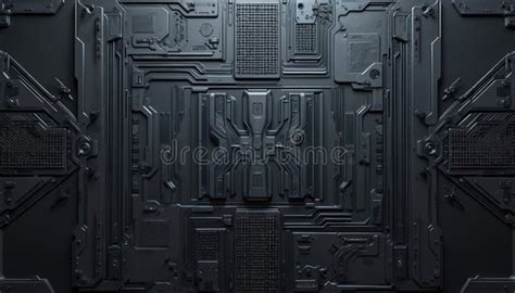 dark grey sci fi wall texture panel with futuristic tech elements