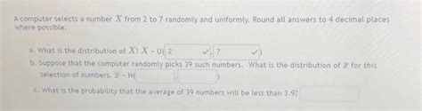solved a computer selects a number x from 2 to 7 randomly