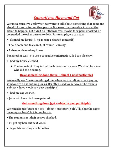 Causative Verbs Explanation Pdf