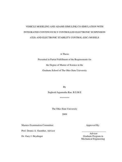 Vehicle Modeling And Adams Simulink Pdf Suspension Vehicle