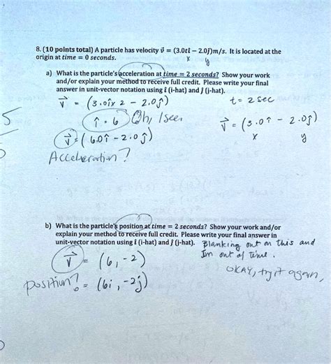 Solved 10 Points Total A Particle Has Velocity V 3 Uti 2 0j M S It Is Located At The Origin