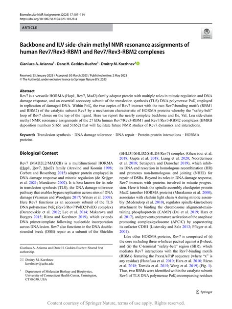 Backbone And Ilv Side Chain Methyl Nmr Resonance Assignments Of Human