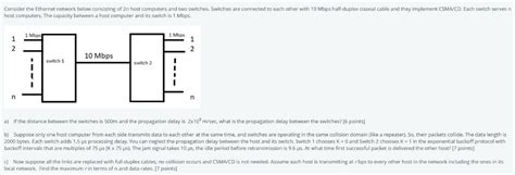 Consider The Ethernet Network Below Consisting Of N Chegg