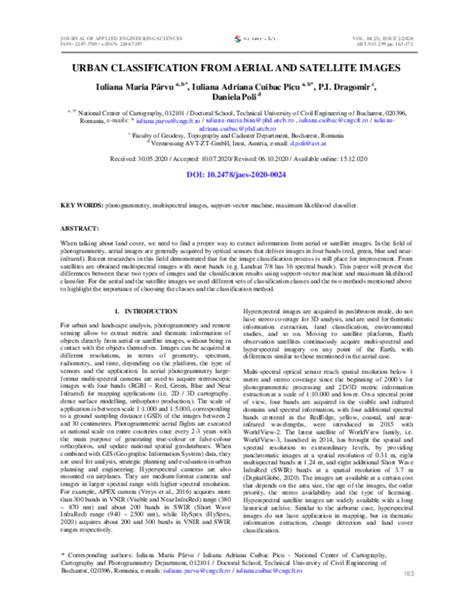 Pdf Urban Classification From Aerial And Satellite Images Iuliana Maria Parvu