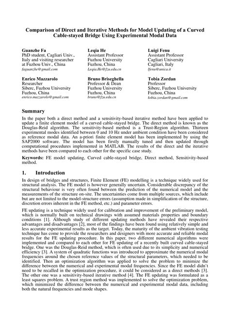 pdf comparison of direct and iterative methods for model updating of