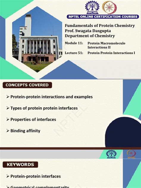 Mod 11 Lecture 51 Protein Protein Interactions I Pdf