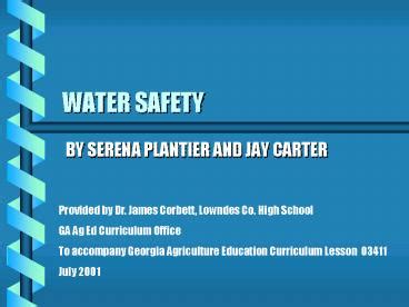 WATER SAFETY Presentation Free To View