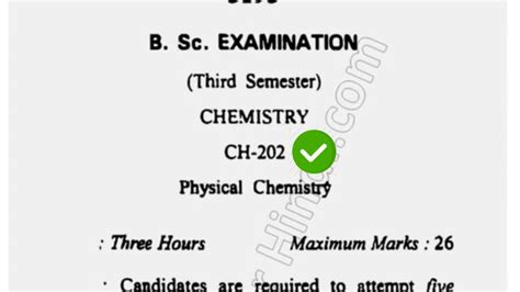 cdlu bsc 3rd sem physical chemistry question paper youtube