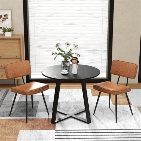 Dining Chair Set Of 2 With Padded Backrest And Seat Costway
