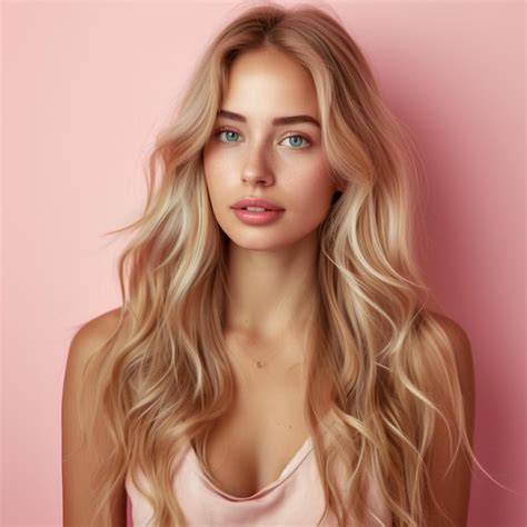 Premium Photo A Blonde Woman With Long Hair And Blue Eyes