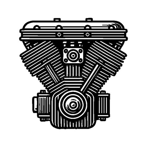 Simple Vector Icon Of Motorcycle Engine Logo Design Illustration Stock Vector Illustration Of