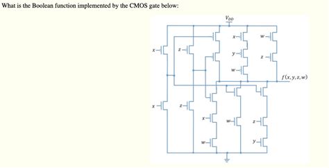 Solved What Is The Boolean Function Implemented By The Cmos