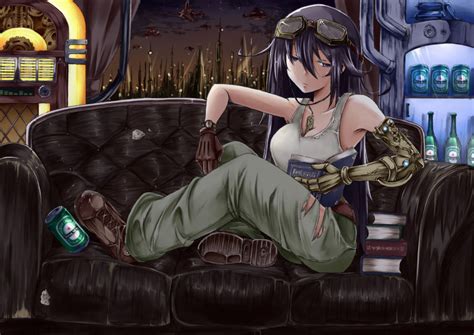 Hiba P P Purin Heineken Original Eyebrows 1girl Bare Shoulders