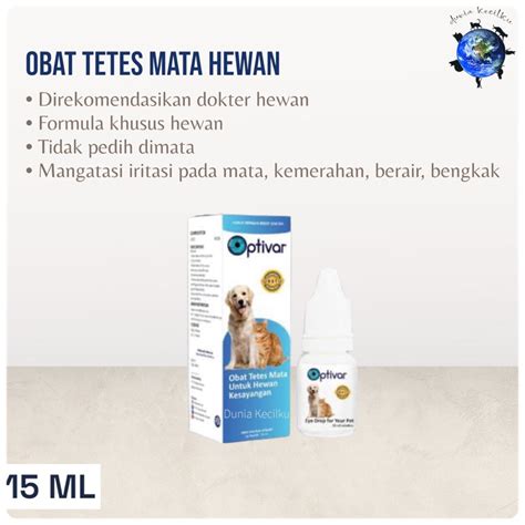 Jual Optivar Obat Tetes Mata Anjing Kucing Vet Recommended 15 Ml