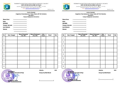 Kartu Kontrol Ptm Pdf
