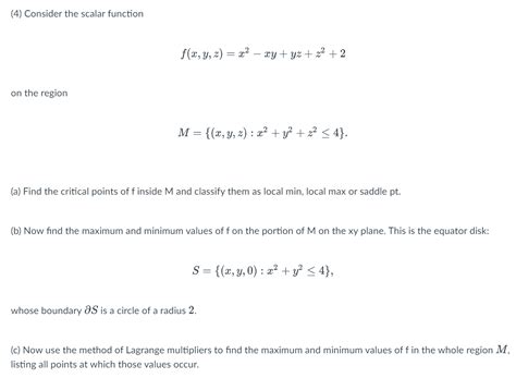 Solved Consider The Scalar Function Chegg