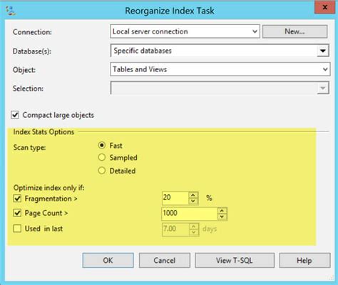 Index Rebuild Reorganize And Statistics In Maintenance Plans In Sql Server