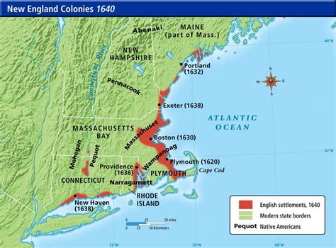 Massachusetts Bay Colony Geography Colonial Era Settlements Map
