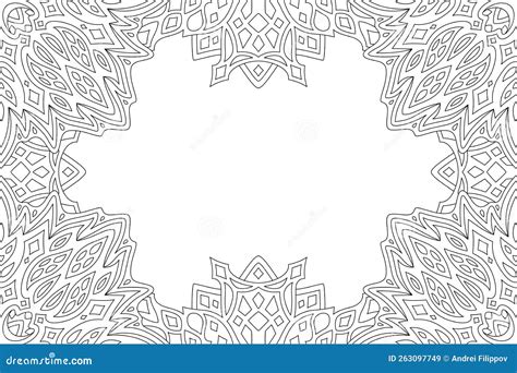 Line Art For Coloring Book With Rectangle Border Stock Vector Illustration Of Page Outline