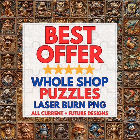 Puzzle Png 3d Illusion Laser File Burn Engrave Cut Carve Wooden Image Photo Picture