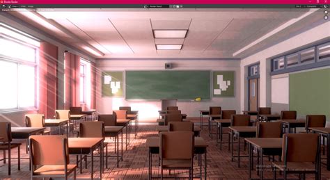 Doki Doki Literature Club Classroom Blender Ver By Kenshiro Aimoto