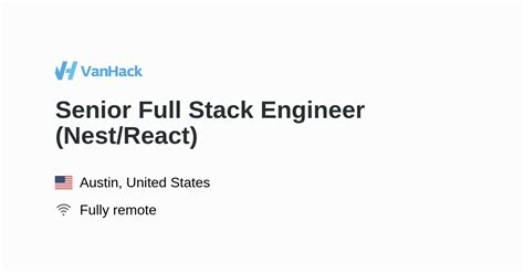 Senior Full Stack Engineer Nestreact Vanhack