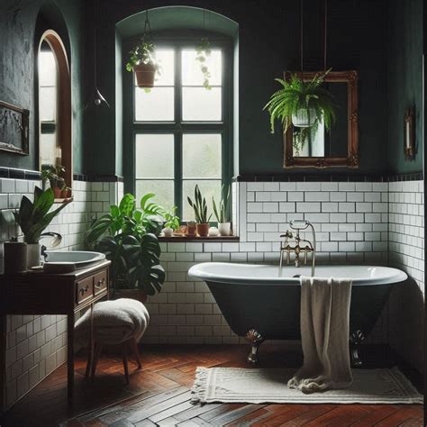 Dark Green Tile Bathroom Floor