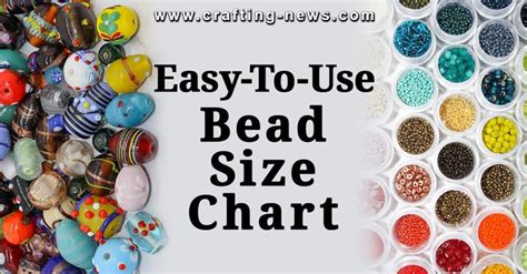 An Assortment Of Bead Size Chart With The Words Easy To Use Bead Size Chart