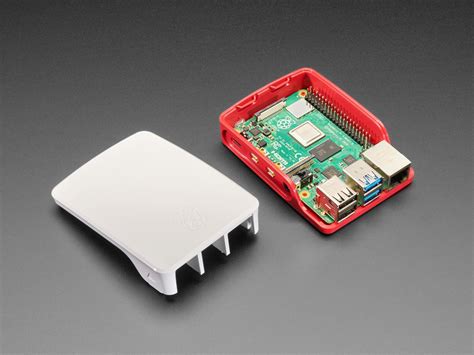 official raspberry pi foundation raspberry pi 4 case — red white