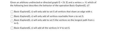 Solved Given An Arbitrary Undirected Or Directed Graph