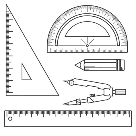 Premium Vector Set Of Measuring Tools Rulers Triangles Protractor