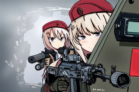 Safebooru 2girls 9a 91 9a 91 Girls Frontline Absurdres Ak 74m