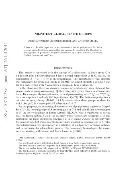 pdf nilpotent local finite groups