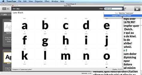 Previewing Fonts Transtype 4 Help