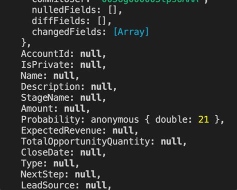 Node Js Change Data Capture Event Retrieving Values For All Fields Salesforce Stack Exchange