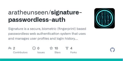 Github Aratheunseensignature Passwordless Auth Signature Is A