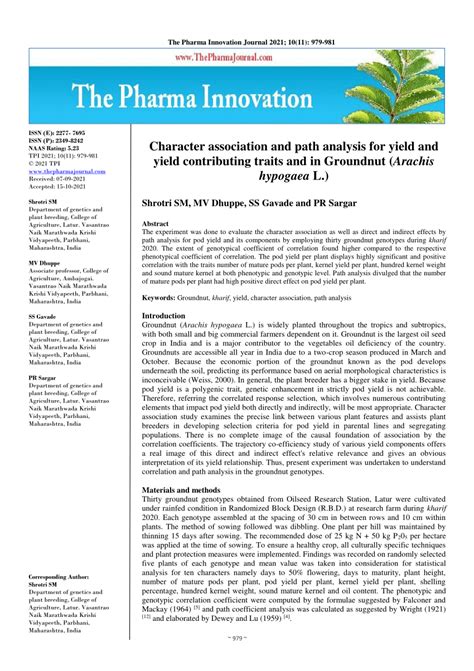 Pdf Character Association And Path Analysis For Yield And Yield Contributing Traits And In
