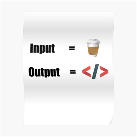 Input Coffee Output Code Funny Programmer Poster For Sale By