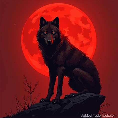 Red Virus Wolf Avatar Stable Diffusion Online