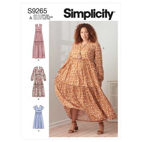 Simplicity 9265 Misses And Womens Tiered Dresses