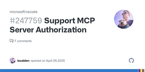 Support Mcp Server Authorization · Issue 247759 · Microsoftvscode · Github