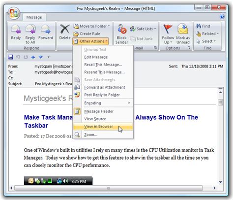 Stupid Geek Tricks Browse The Web From Outlook