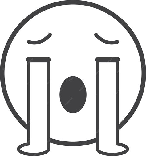 Crying Face Emoji Illustration In Minimal Style Premium Vector
