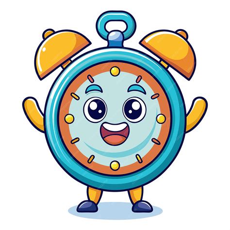 Adorable Cartoon Vector Illustration Of An Animated Alarm Clock With Cute Features Premium Ai
