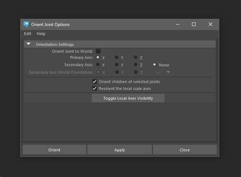 Maya: Tool Joint Tool Window – Create 3d Characters