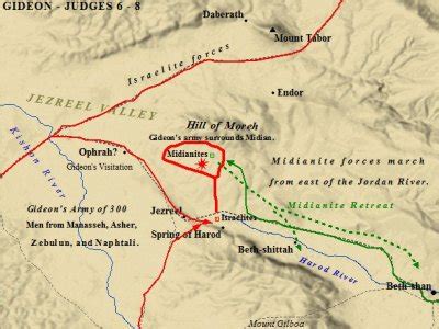 Bible Battles Spring Of Harod Gideons 300 Midianites Judges 7